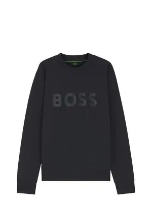 BOSS Logo Print Sweatshirt - Blue