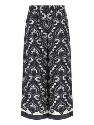 Max Mara Printed Trousers - Blue