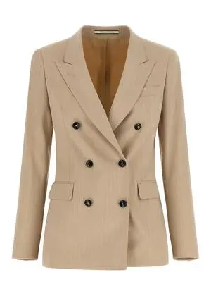 Tagliatore Parigi Pinstriped Double-breasted Blazer - Cream