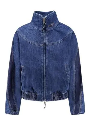 Givenchy Embroidered Lettering Logo Denim Jacket - Multicolor