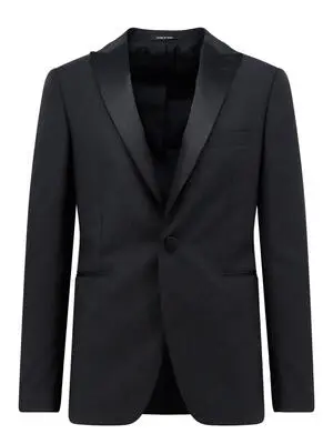 Tagliatore Tuxedo Virgin Wool Blazer - Multicolor