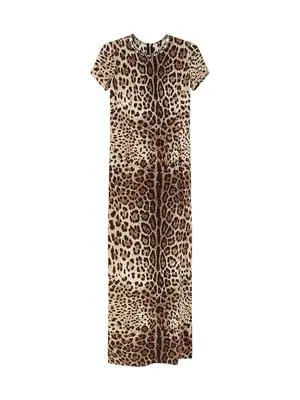 Dolce & Gabbana Silk Dress With Animal Print - Multicolor