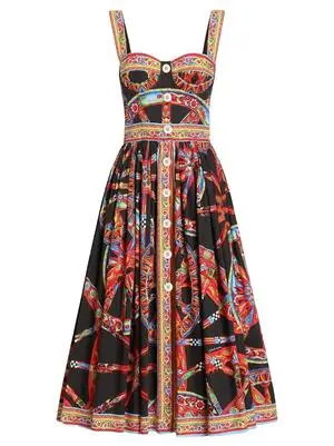 Dolce & Gabbana Carretto-print Poplin Maxi Dress - Multicolor