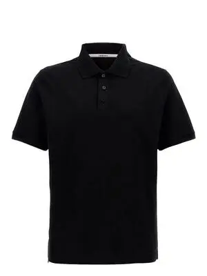 Saint Laurent Cotton Blend Polo Shirt With Cassandre Embroidery - Multicolor