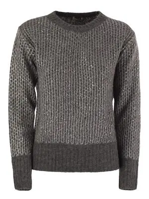 Herno Alpaca And Wool Crewneck Sweater - Gray