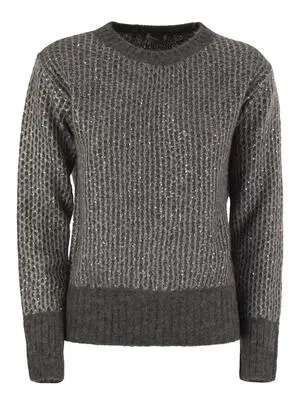 Herno Alpaca And Wool Crewneck Sweater - Gray