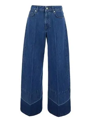 Givenchy Blue Wide-leg Jeans With Raw Hem In Denim For - Multicolor