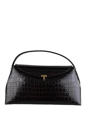 TOTEME T-lock Croco-embossed Leather Top Handle Bag - Brown