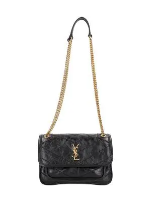 Saint Laurent Leather Mini Niki Bag - Black