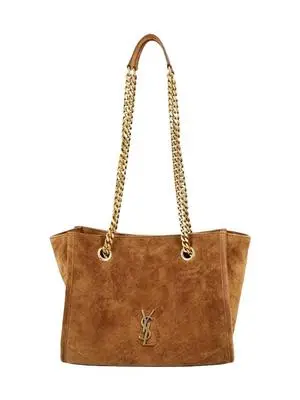 Saint Laurent Calf Leather Tote Bag - Brown