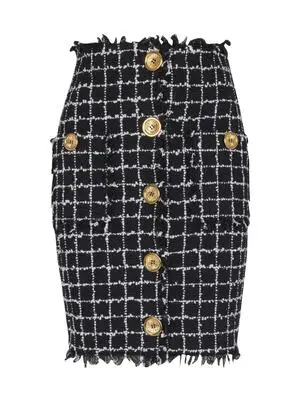 Balmain Tweed Midi Skirt - Multicolor