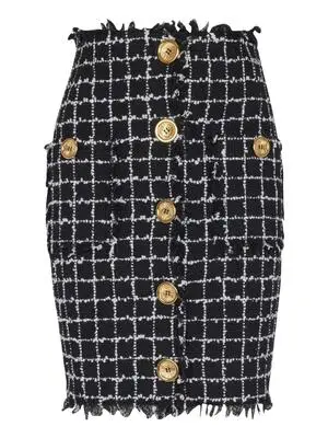 Balmain Tweed Midi Skirt - Multicolor