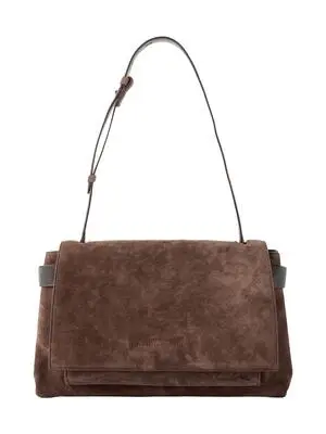 Brunello Cucinelli Suede Crossbody Bag With Monili Details - Multicolor