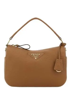 Prada Leather Tote Bag - Brown