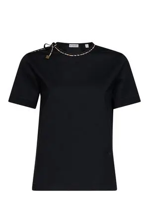 Burberry Check-trimmed Cotton T-shirt - Multicolor