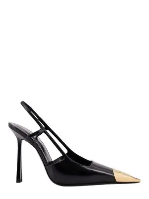 Saint Laurent JEANNE LEATHER PUMPS WITH METAL TOE Multicolor
