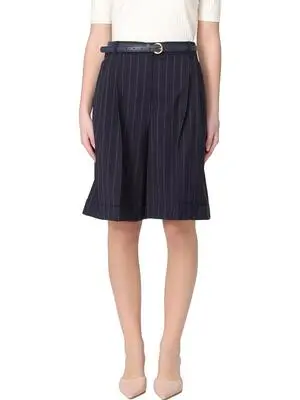 Max Mara Pinstriped Virgin Wool Shorts - Blue