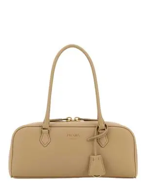 Prada Leather Tote Bag - Cream
