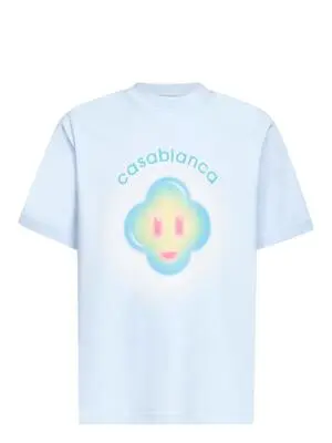 Casablanca Light Blue Airbrush Smiley T-shirt - Multicolor