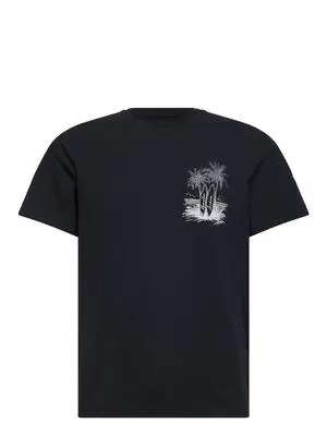 Moncler Blue Cotton Jersey Printed T-shirt - Multicolor