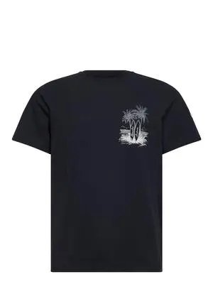 Moncler Blue Cotton Jersey Printed T-shirt - Multicolor