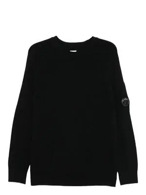 C.P. COMPANY Wool Blend Crew Neck Pullover - Black