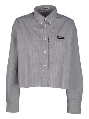 Miu Miu MIU MIU Checked Crop Shirt Multicolor