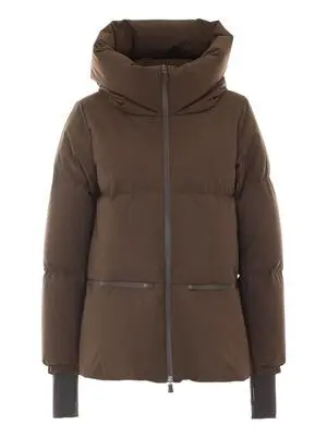 Herno 2layers Hooded Short Down Jacket - Brown