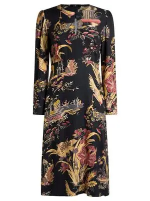 ETRO Etro Women Crepe Midi Dress With Flower And Animal Motif
