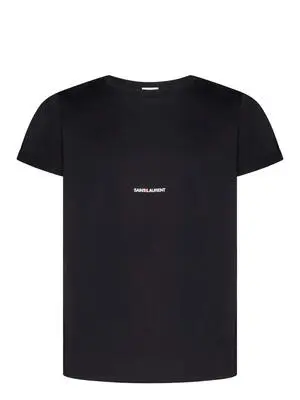 Saint Laurent Logo Cotton T-shirt - Multicolor