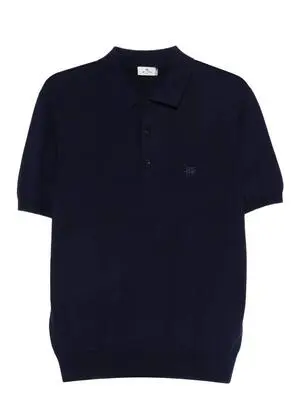 Etro Knitted Cotton Polo Shirt - Blue