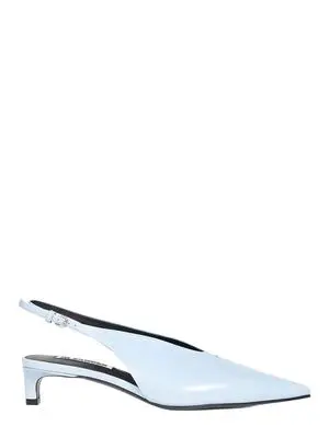 JIL SANDER Powder Blue Leather Pointed Slingback Pumps - Multicolor
