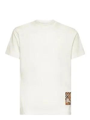 Burberry Cotton T-shirt With Check Appliqu - Multicolor