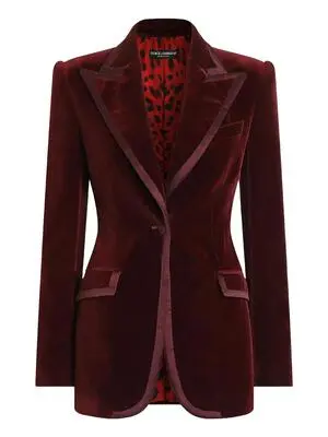 Dolce & Gabbana Velvet Giacca Jacket - Red