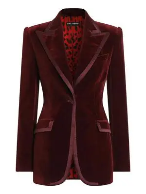 Dolce & Gabbana Velvet Giacca Jacket - Red