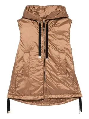 Max Mara MAX MARA Drawstring Hood Waistcoat Brown
