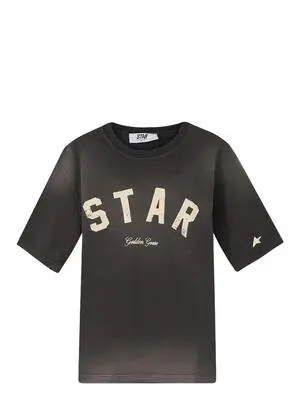GOLDEN GOOSE Star/ Relaxed Fit T-shirt Star Print - Gray