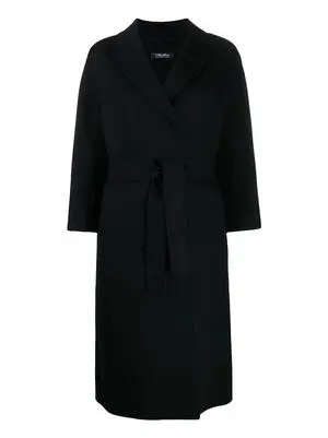 Max Mara Wool Belted Coat - Black