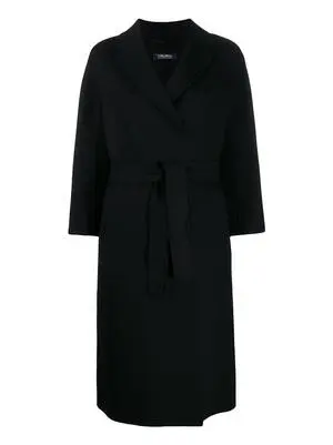 Max Mara Wool Belted Coat - Black