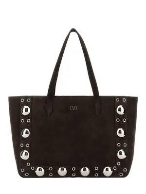 Valentino Garavani Suede Nellcôte Shopping Bag - Brown