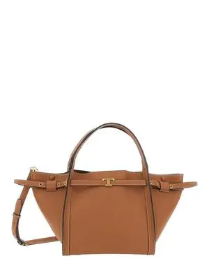 TOD'S Tod's Women Medium Tote Bag 'T Timeless' With T Timeless Plaque On The Front And Adjustable And Removable Brown Leather Strap For Women Brown