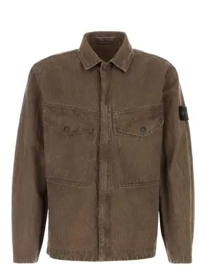 Stone Island Stone Island Men Brown Cotton Blend Shirt Brown