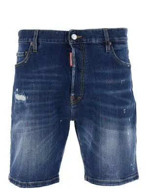 Dsquared2 Denim Shorts With Ripped Details - Multicolor