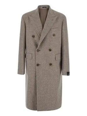Tagliatore London Double-breasted Wool And Cashmere Coat - Cream