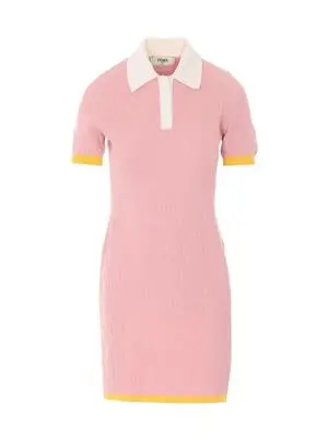 Fendi Ff Allover Motif Dress - Pink