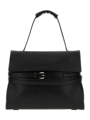 Moschino Leather Medium Tie Me Handbag - Black