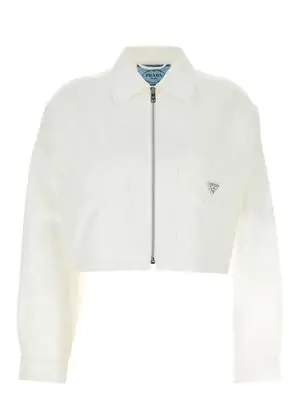 Prada White Twill Jacket - Black