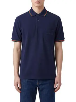 Gucci Web Cotton Polo Shirt - Blue