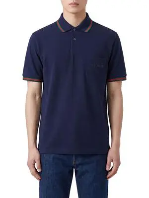 Gucci Web Cotton Polo Shirt - Blue