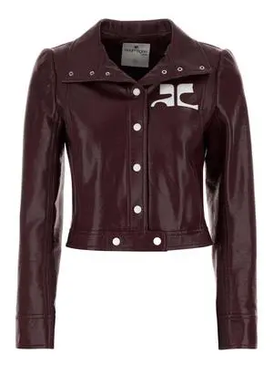 COURREGES Aubergine Vinyl Blazer - Purple